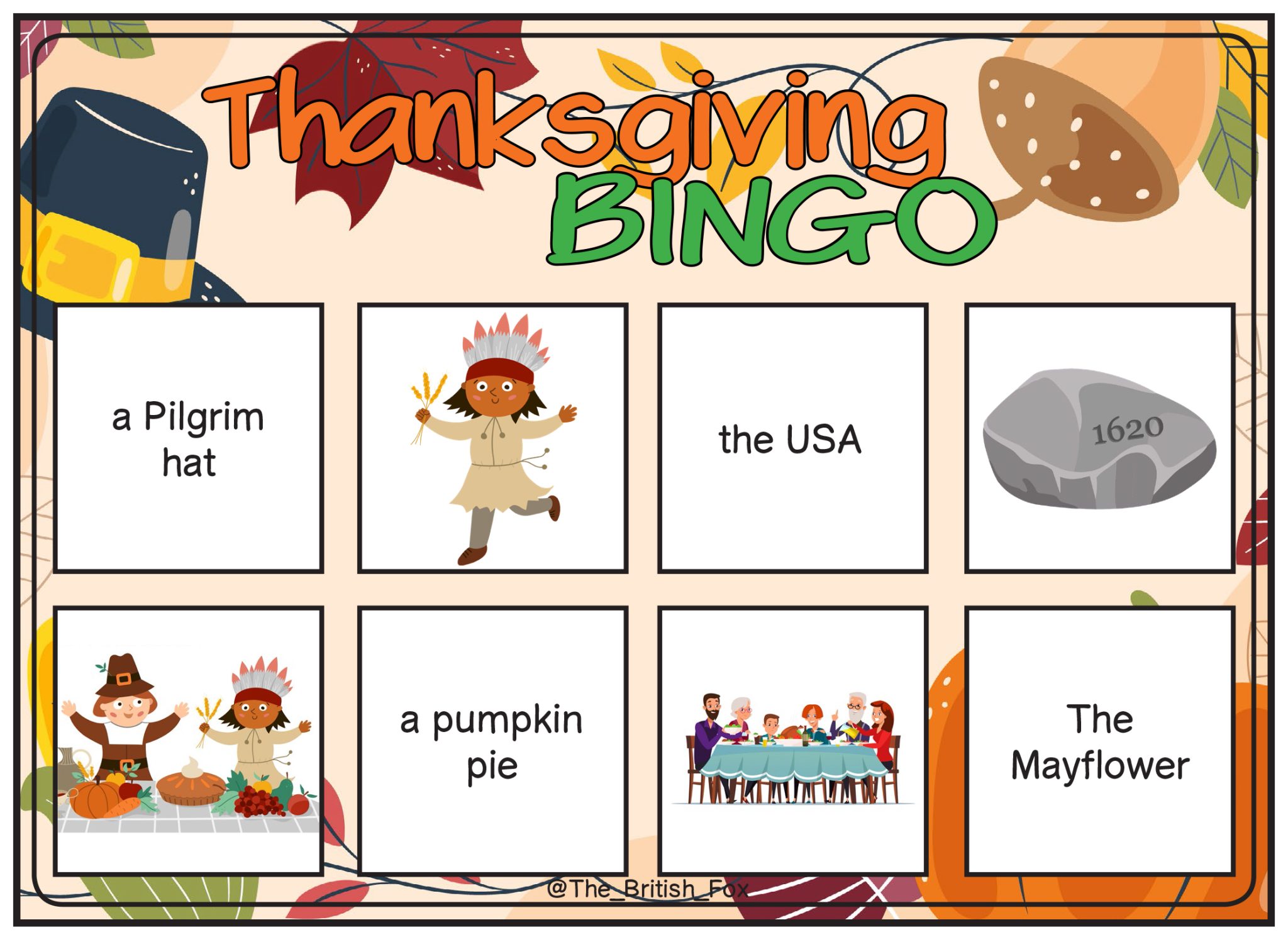 Thanksgiving - Bingo ! - The British Fox